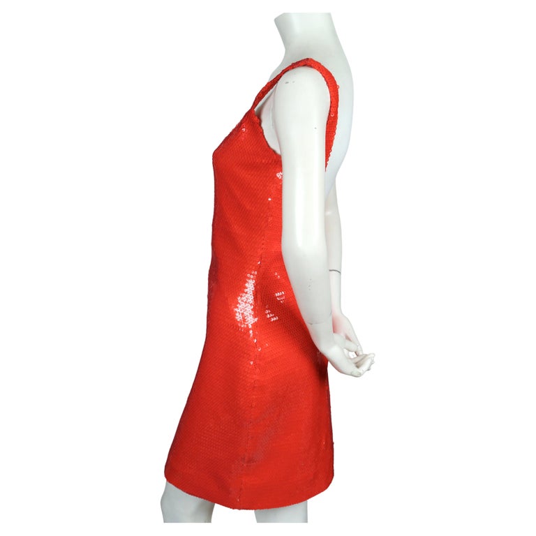 1988 STEPHEN SPROUSE red sequined dress For Sale at 1stDibs