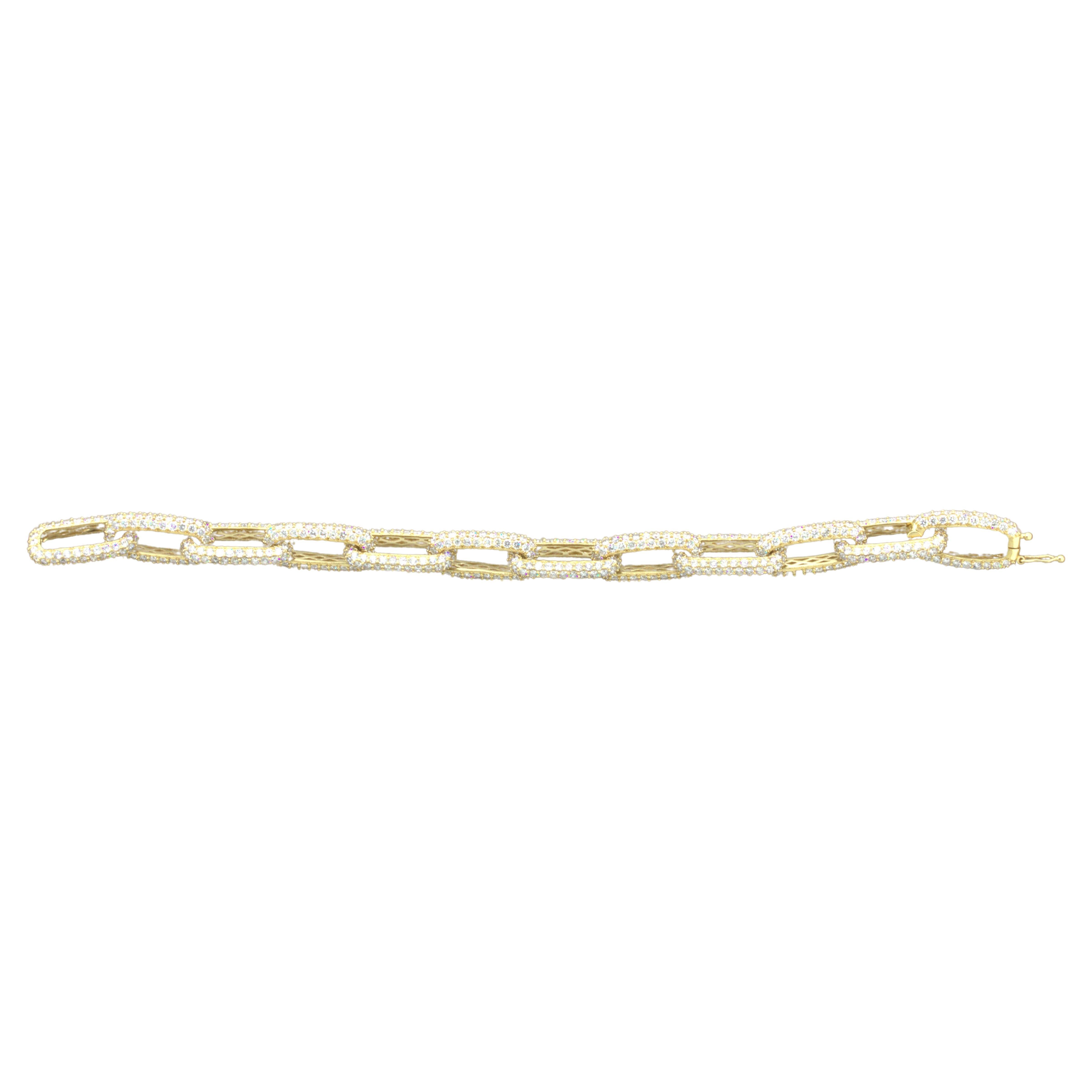 18K Yellow Gold Link Chain Bracelet For Sale at 1stDibs