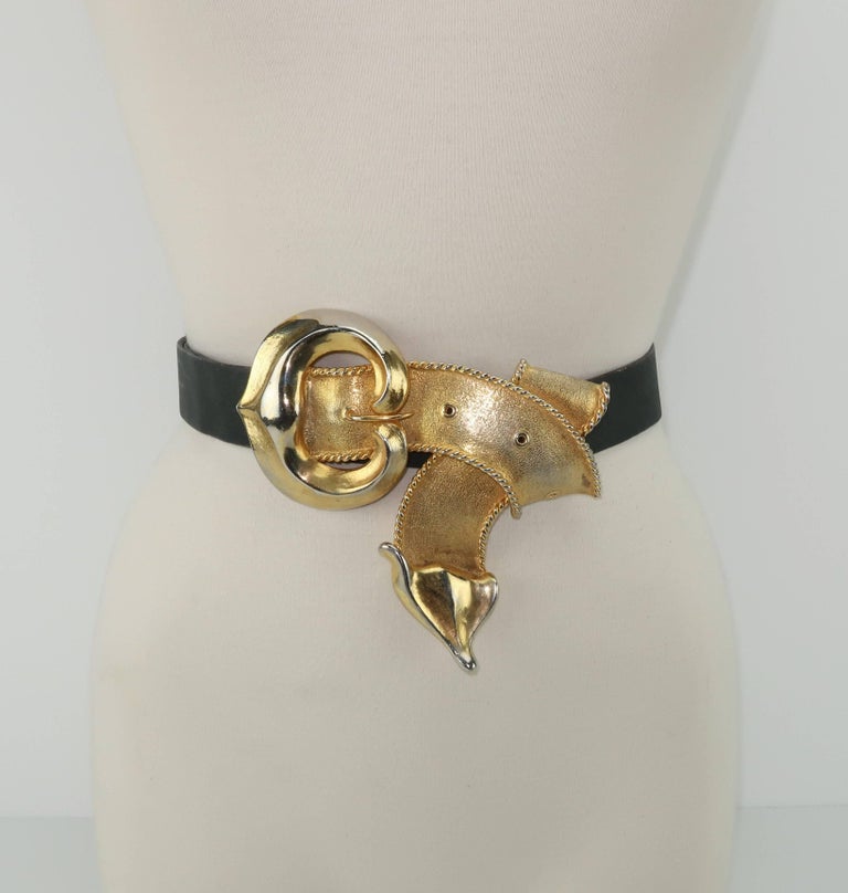 1989 Christopher Ross Large Looped Buckle and Belt at 1stDibs