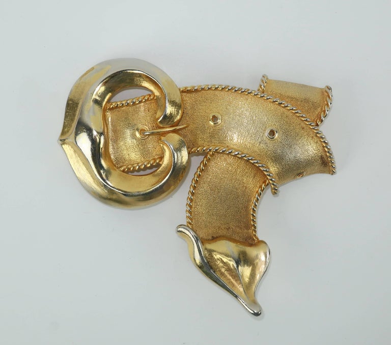 1989 Christopher Ross Large Looped Buckle and Belt at 1stDibs