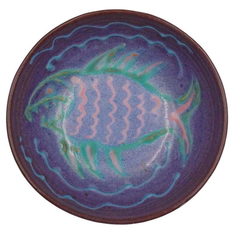 1989, Harding Black Pottery Fish Bowl For Sale at 1stDibs
