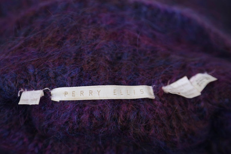 1989 PERRY ELLIS by MARC JACOBS oversized purple handknit sweater dress ...