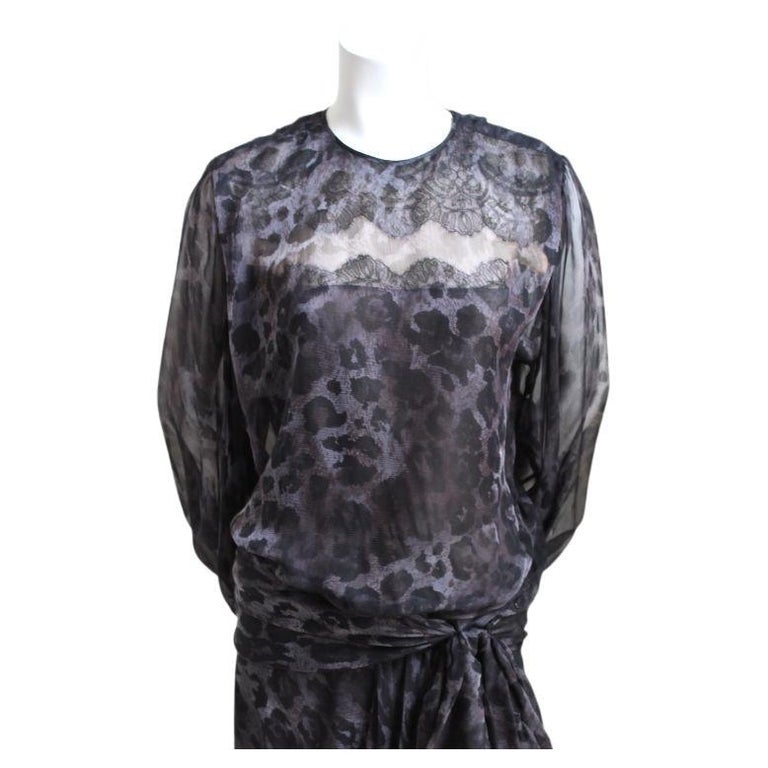 1989 YVES SAINT LAURENT haute couture silk RUNWAY dress For Sale at 1stDibs