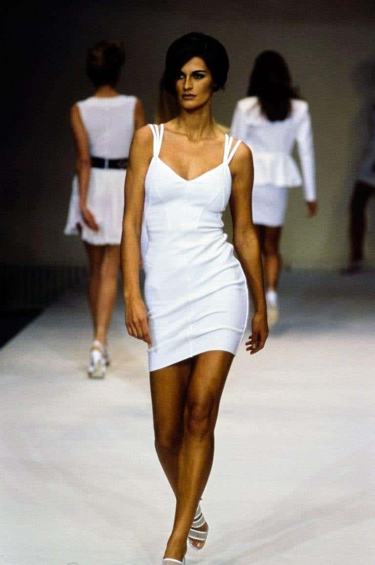 1990 AZZEDINE ALAIA black runway dress with strappy back For Sale at ...