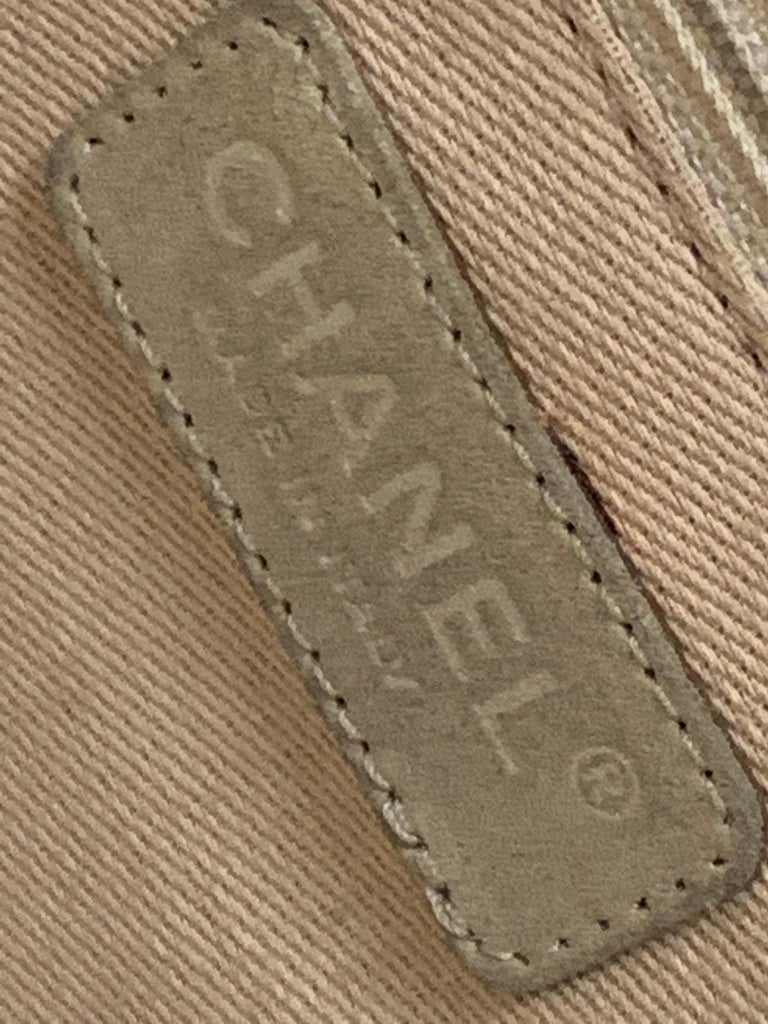 1990 Chanel Spring/Summer Canvas Tote Bag w/ Colorful Leather Camellia ...