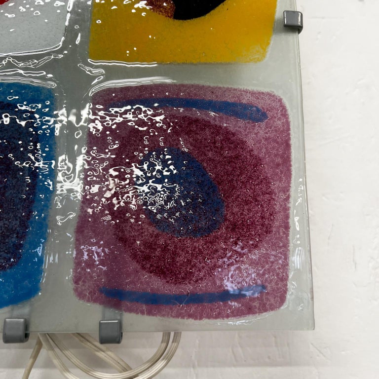 Applique murale en verre d'art abstrait coloré Ikea Gyllen, 1990 En ...