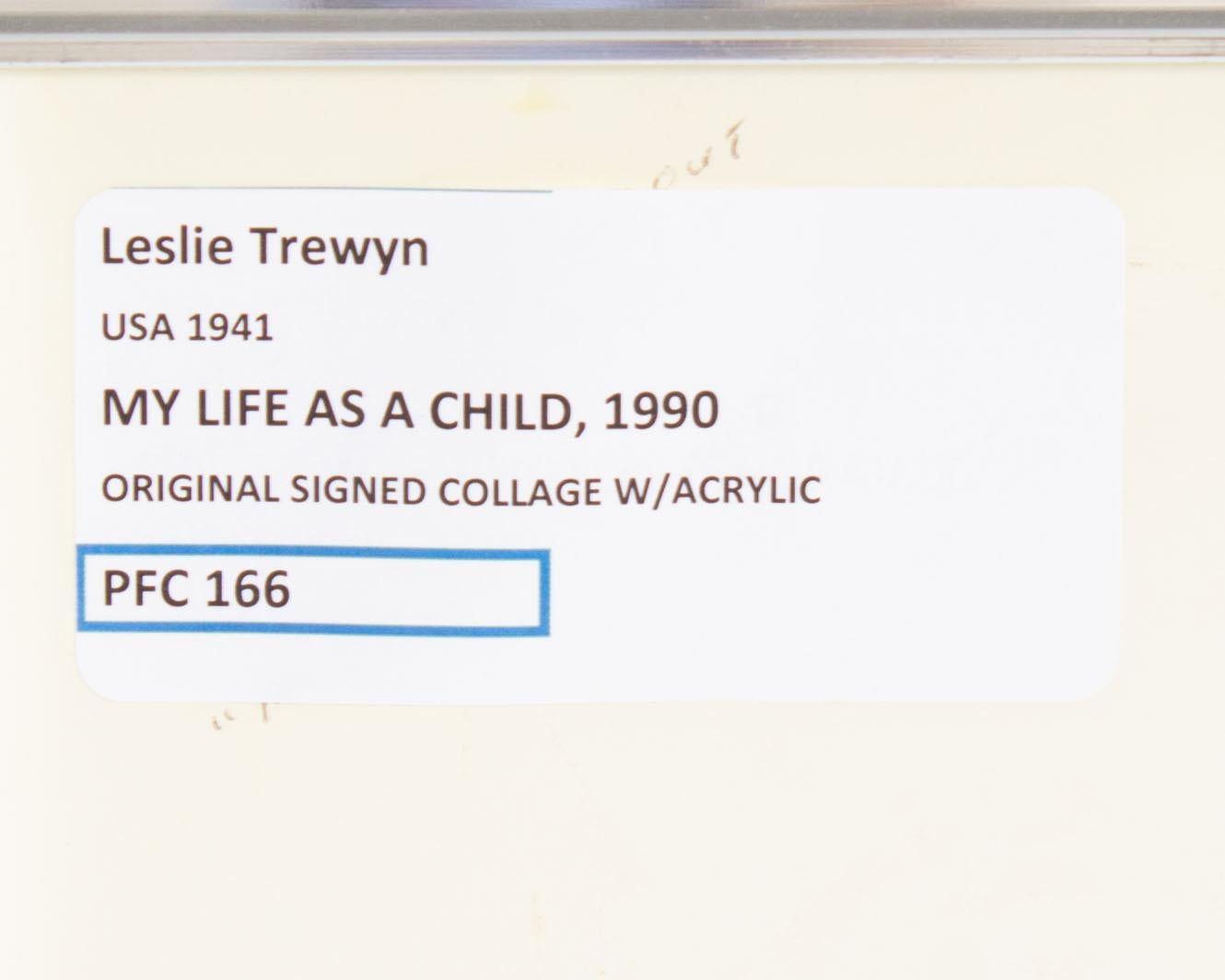 1990 “My Life as a Child” Abstract Mixed Media Painting Signed by ...