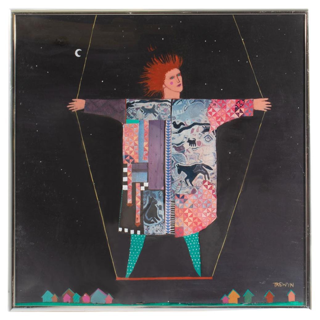 1990 “My Life as a Child” Abstract Mixed Media Painting Signed by ...