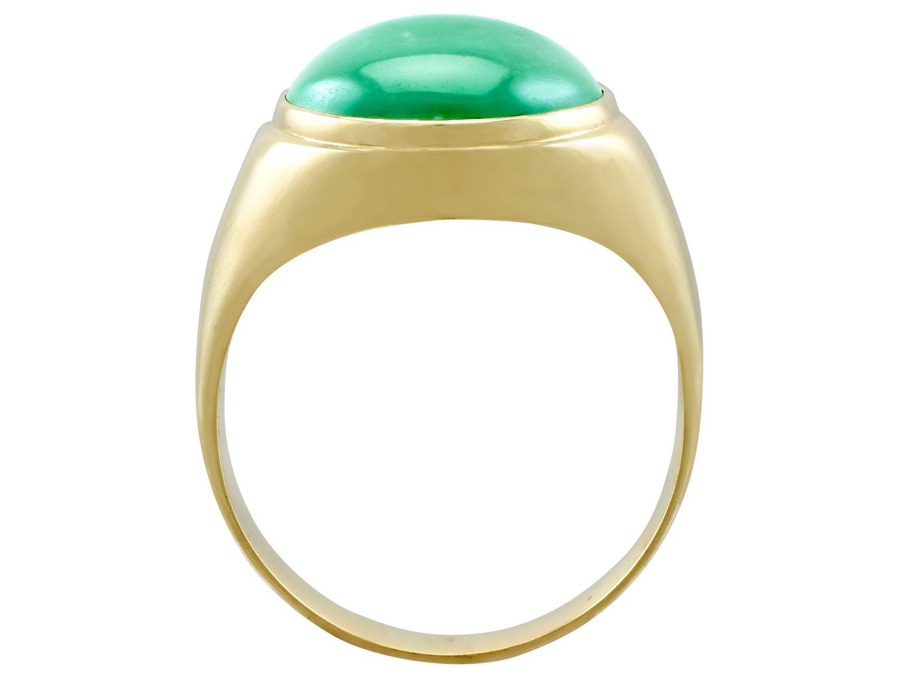 Carat Cabochon Cut Jade and Yellow Gold Cocktail Ring For Sale at ...
