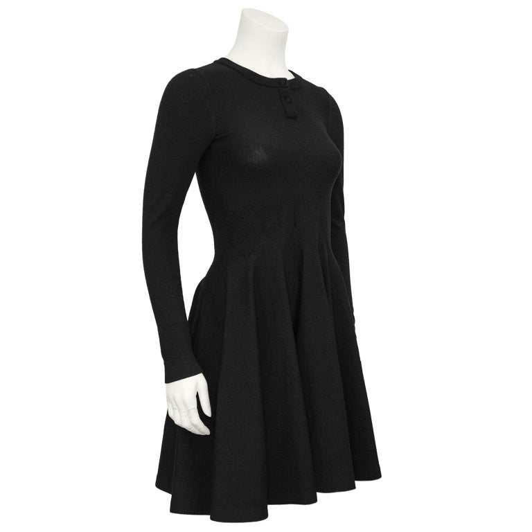 1990s Alaia Black Knit Skater Dress For Sale at 1stDibs