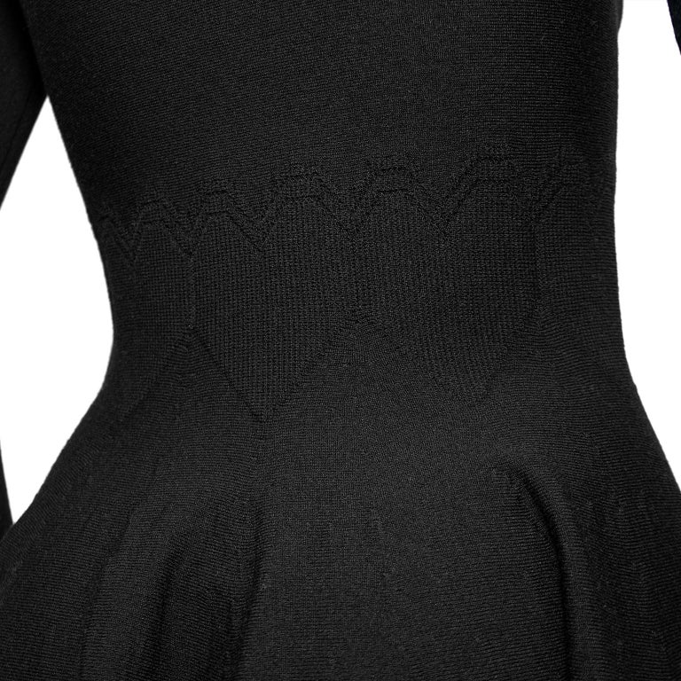 1990s Alaia Black Knit Skater Dress For Sale at 1stDibs