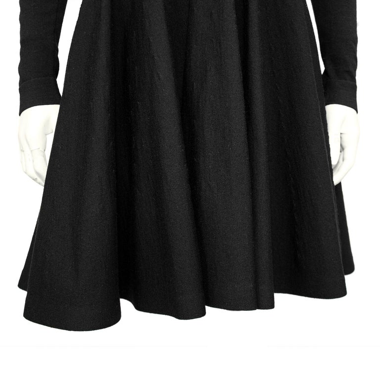 1990s Alaia Black Knit Skater Dress For Sale at 1stDibs