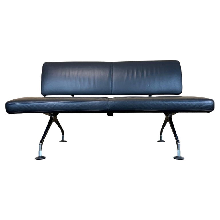 1990s Area Lounge Sofa Leather Sofa by Antonio Citterio for Vitra Chrom ...