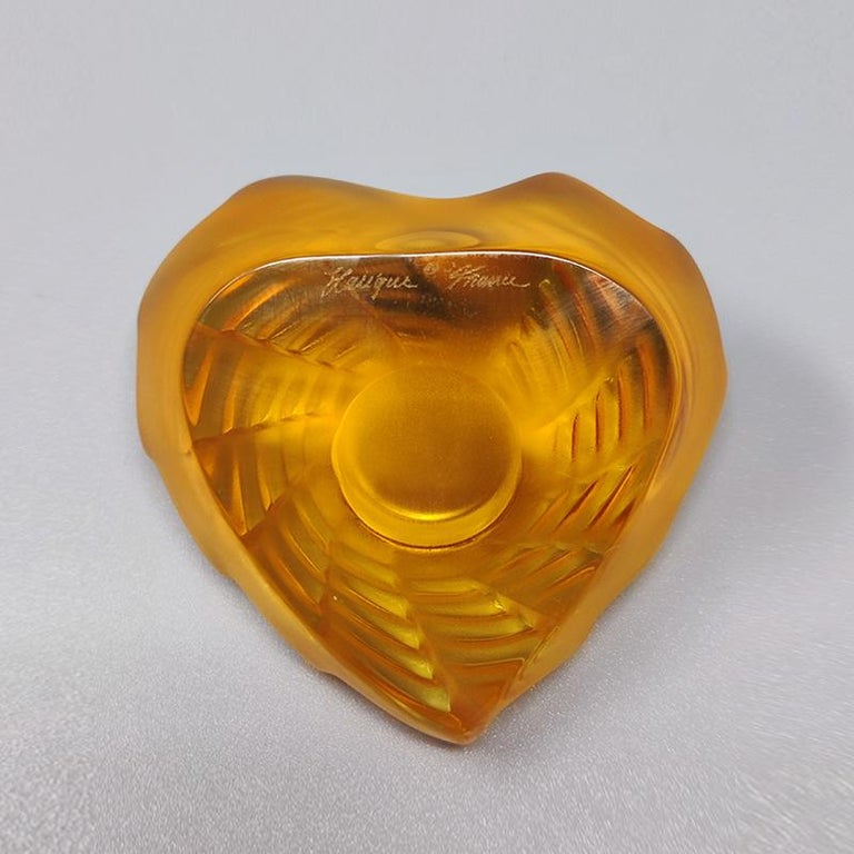 1990s Astonishing Amber Clock by Lalique in Crystal, Made in France For ...