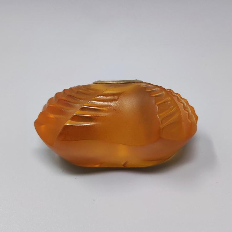 1990s Astonishing Amber Clock by Lalique in Crystal, Made in France For ...