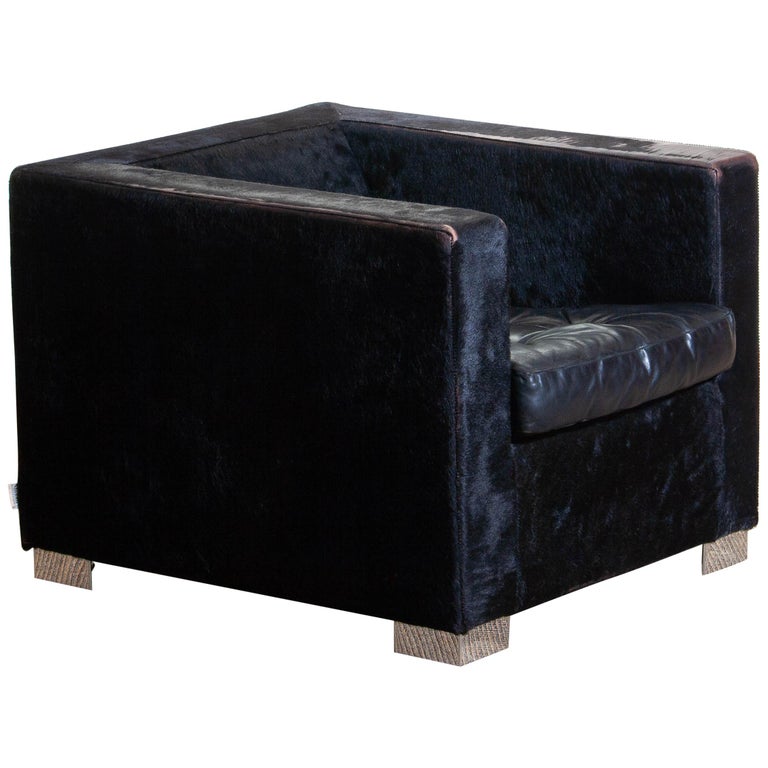 1990s, Black Rodolfo Dordoni for Minotti Lounge Chair in Pony and ...
