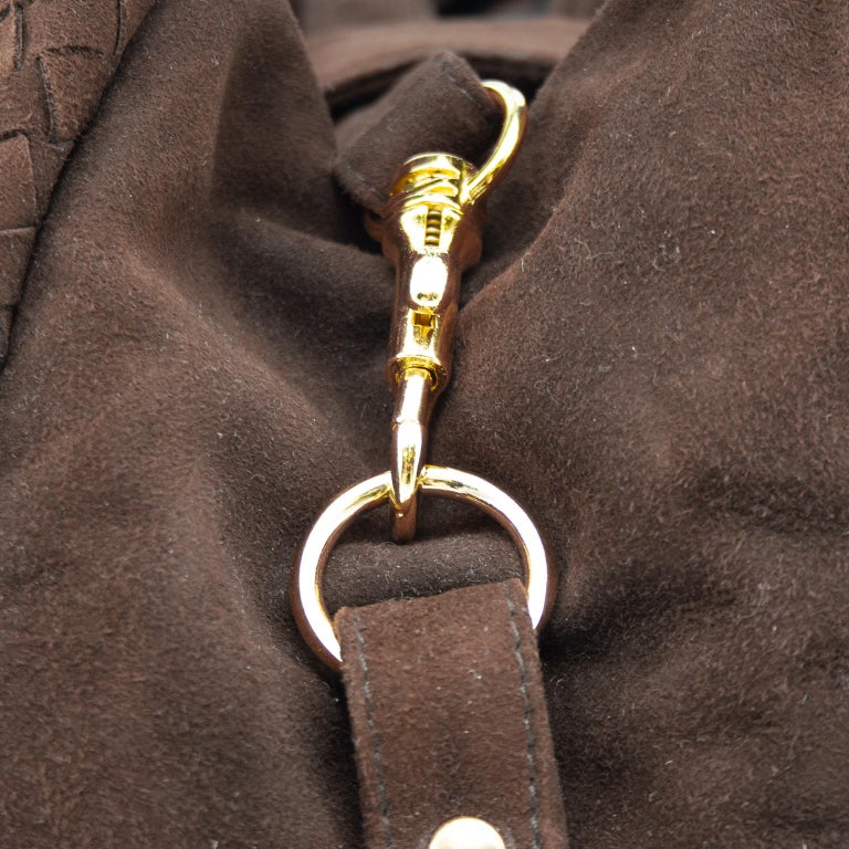 1990s Bottega Venetta Brown Suede Intrecciato Hobo Bag at 1stDibs ...