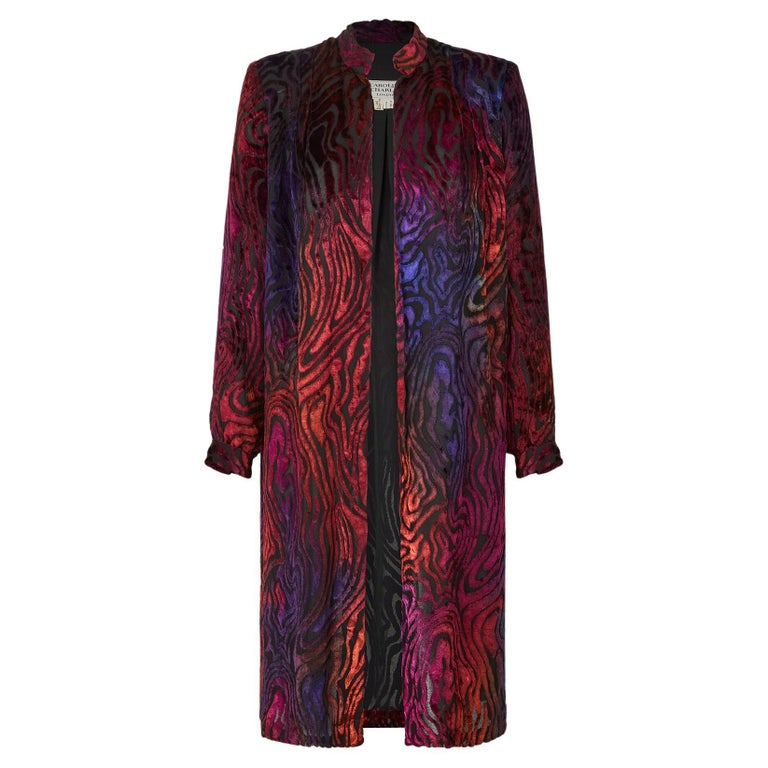 1990s Caroline Charles Burnout Devore Velvet Silk Jacket For Sale at ...