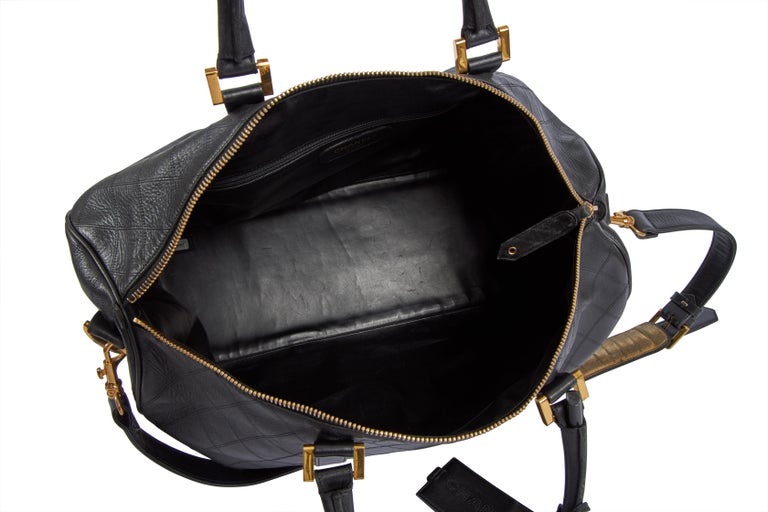 1990's Chanel Black Flat Diamond Keepall Luggage Bag at 1stDibs ...
