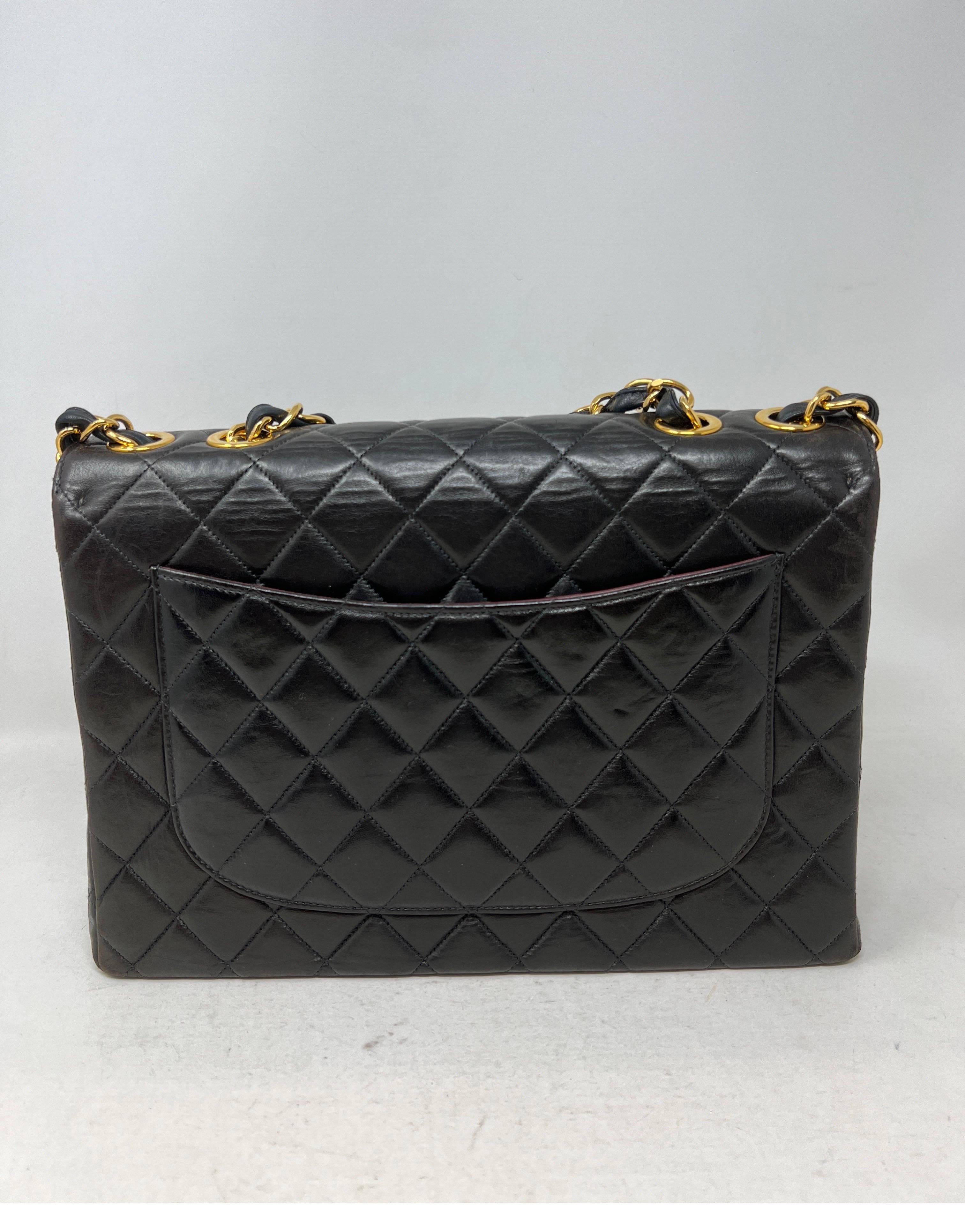 1990s Chanel Black Leather Crossbody Bag For Sale at 1stDibs