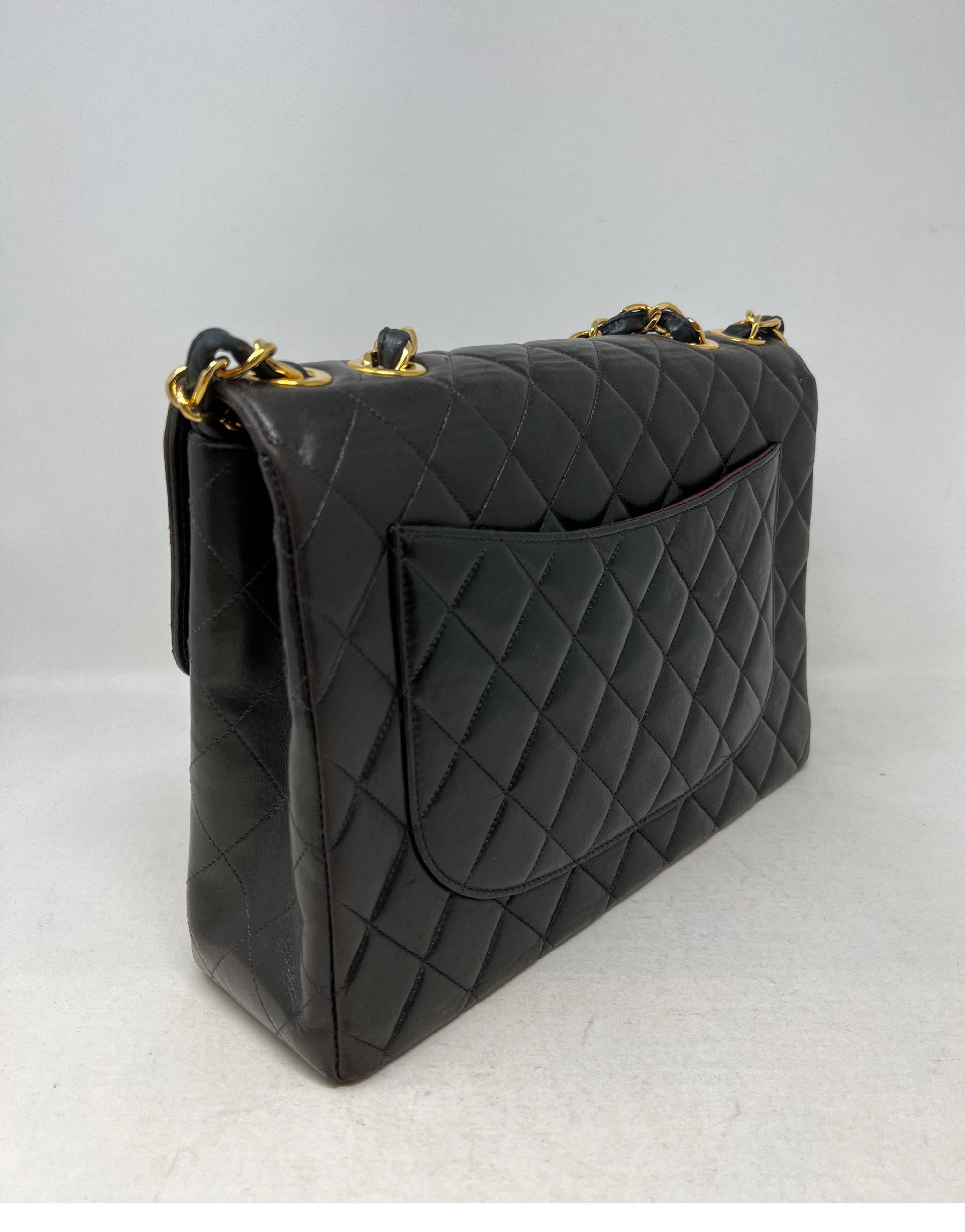 1990s Chanel Black Leather Crossbody Bag For Sale at 1stDibs