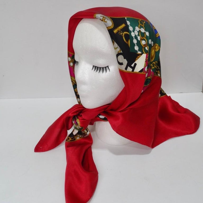 1990s Chanel Interlocking CC Jewel Print Scarf For Sale at 1stDibs