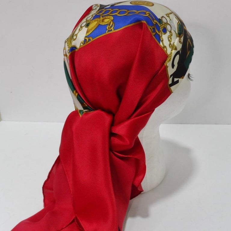 1990s Chanel Interlocking CC Jewel Print Scarf For Sale at 1stDibs