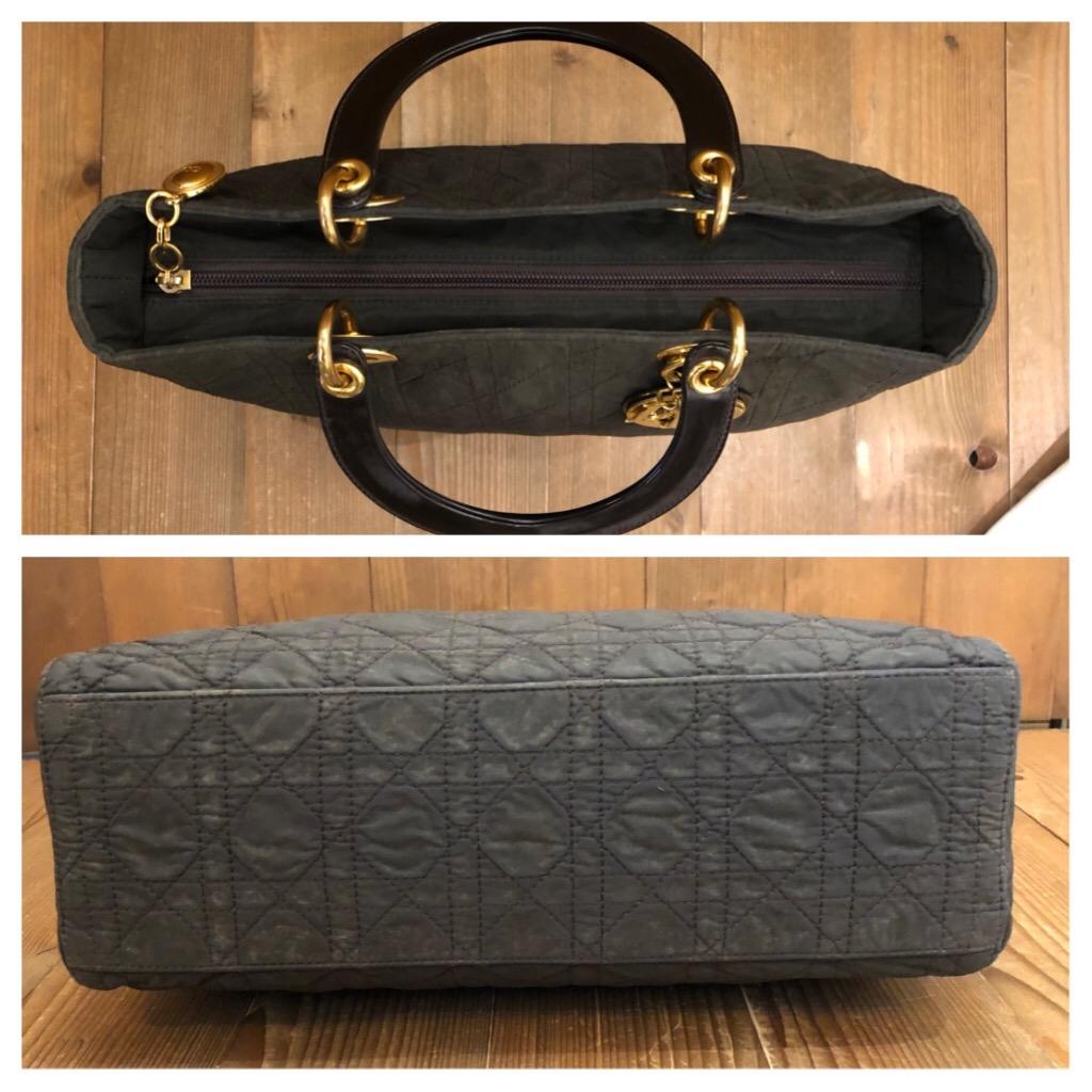 1990s CHRISTIAN DIOR Brown Nylon Cannage Lady Dior Handbag For Sale at ...