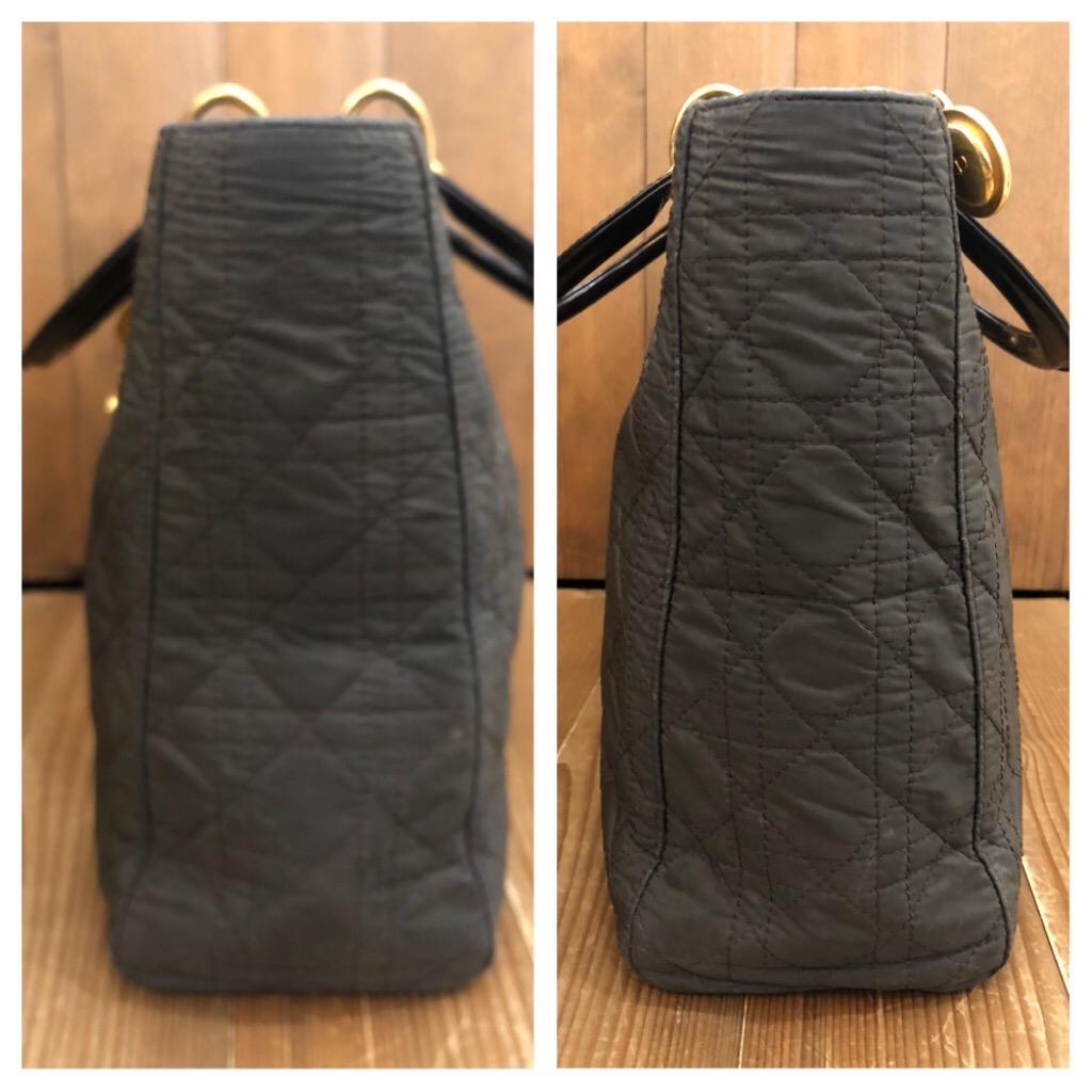 1990s CHRISTIAN DIOR Brown Nylon Cannage Lady Dior Handbag For Sale at ...