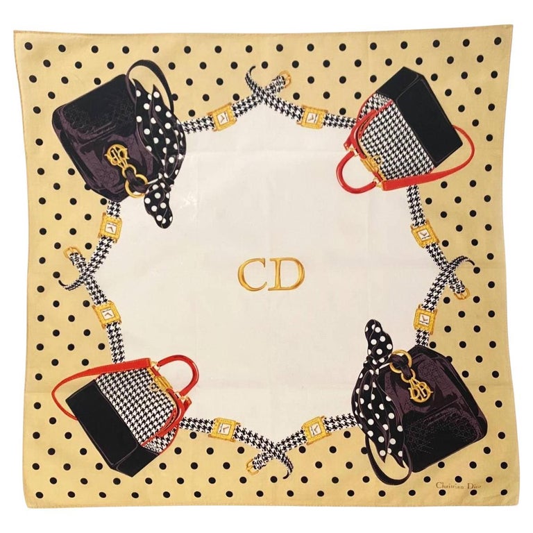 1990s Christian Dior Cabbage Bag Houndstooth Print Scarf For Sale at ...