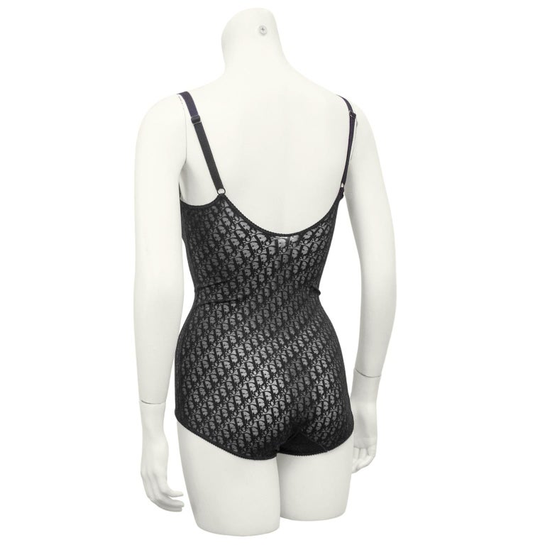 1990’s Christian Dior Sheer Black Logo Monogram Bodysuit at 1stDibs ...