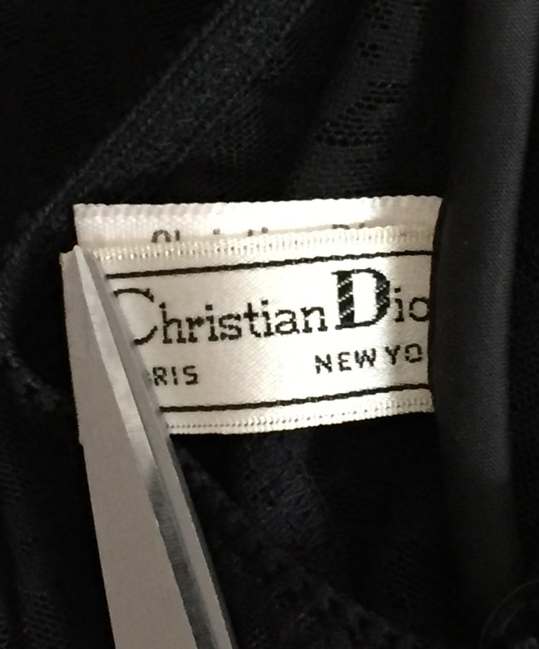 1990's Christian Dior Sheer Black Monogram Mesh Logo Bodysuit Top D Cup ...