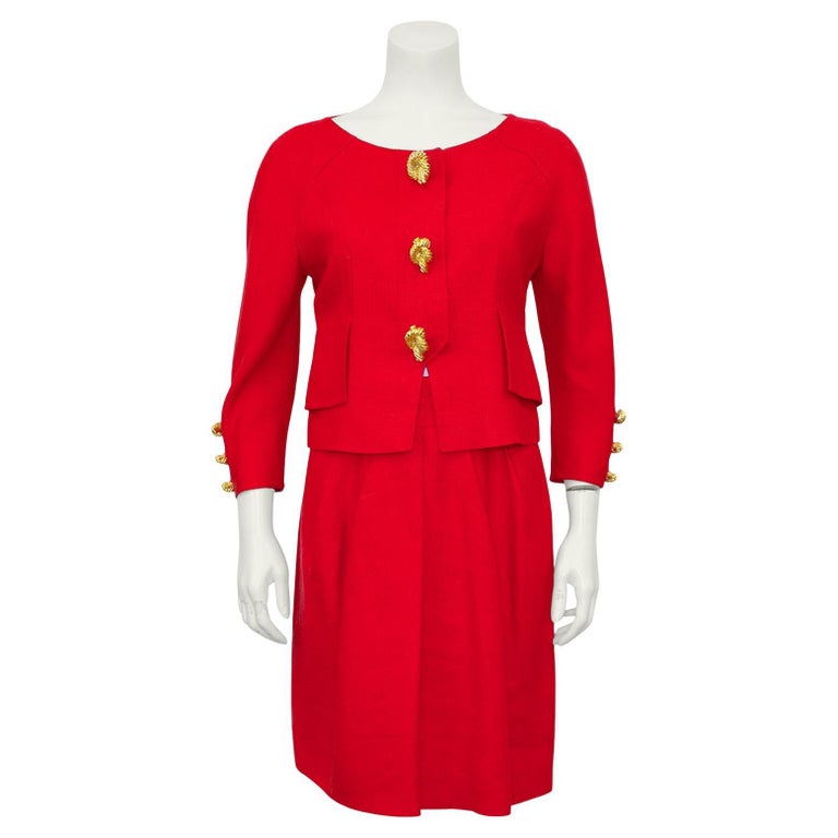 1990s Christian Lacroix Raspberry Linen Skirt Suit For Sale at 1stDibs