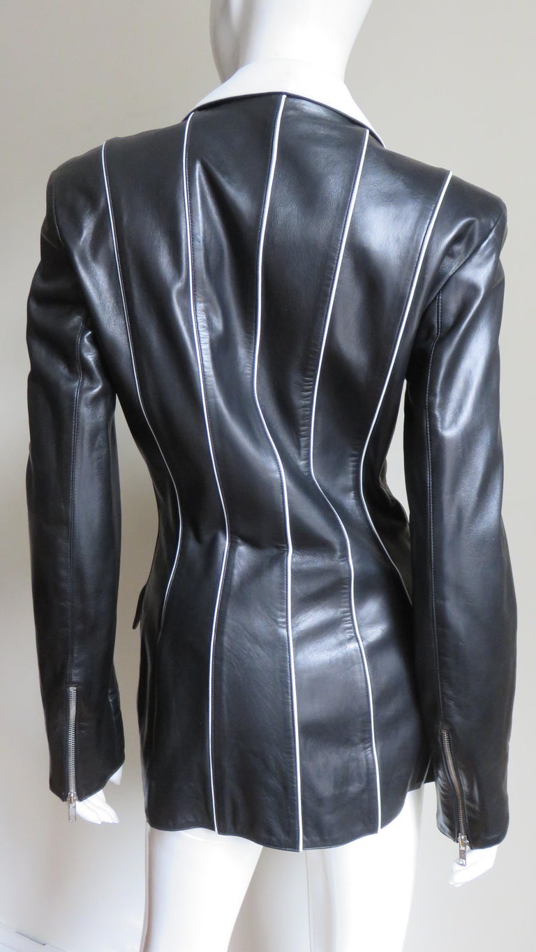 Claude Montana Leather Color Block Jacket For Sale at 1stDibs | claude ...