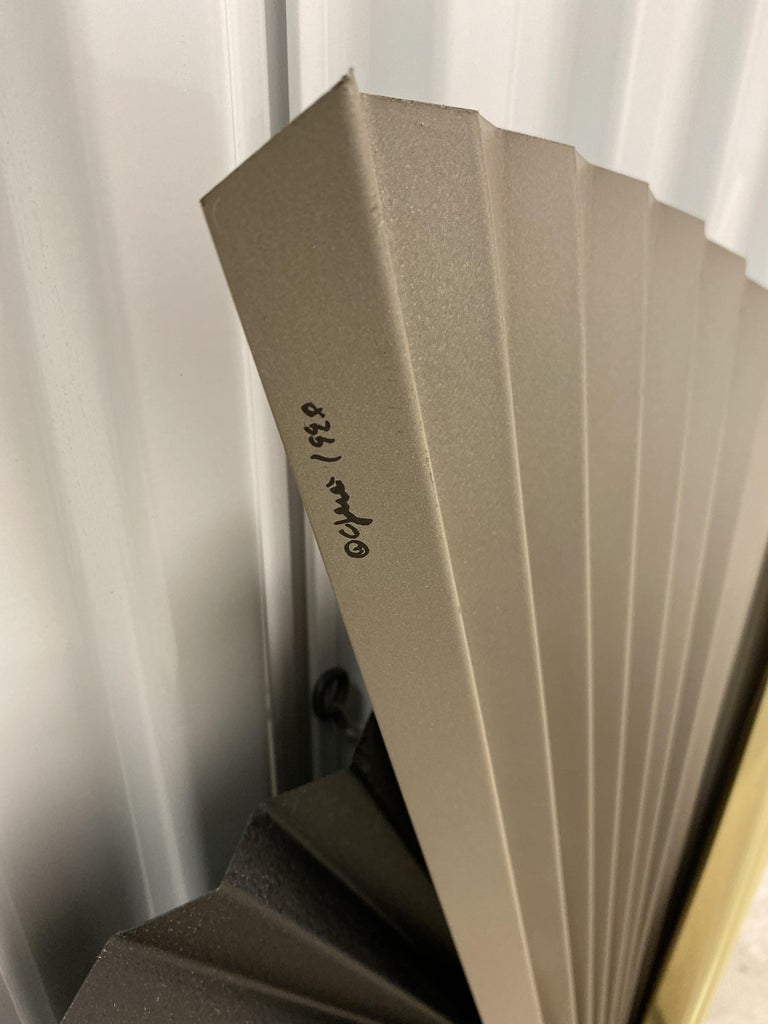 1990s Curtis Jere Pleated Fan Wall Sculpture For Sale at 1stDibs