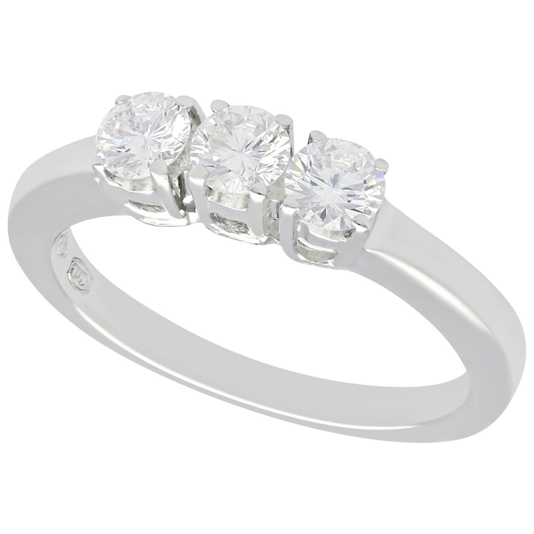 Antique Diamond and White Gold Trilogy Ring For Sale at 1stDibs