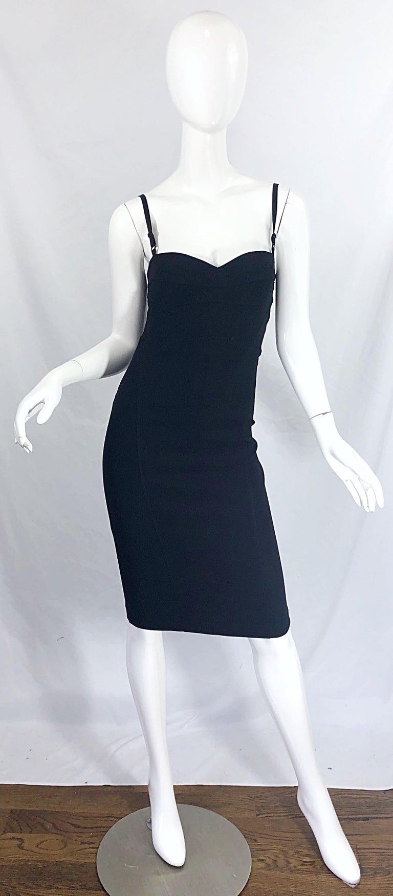 1990s Dolce and Gabbana Black Corset Dress Size 42 US 6 - 8 Vintage 90s ...