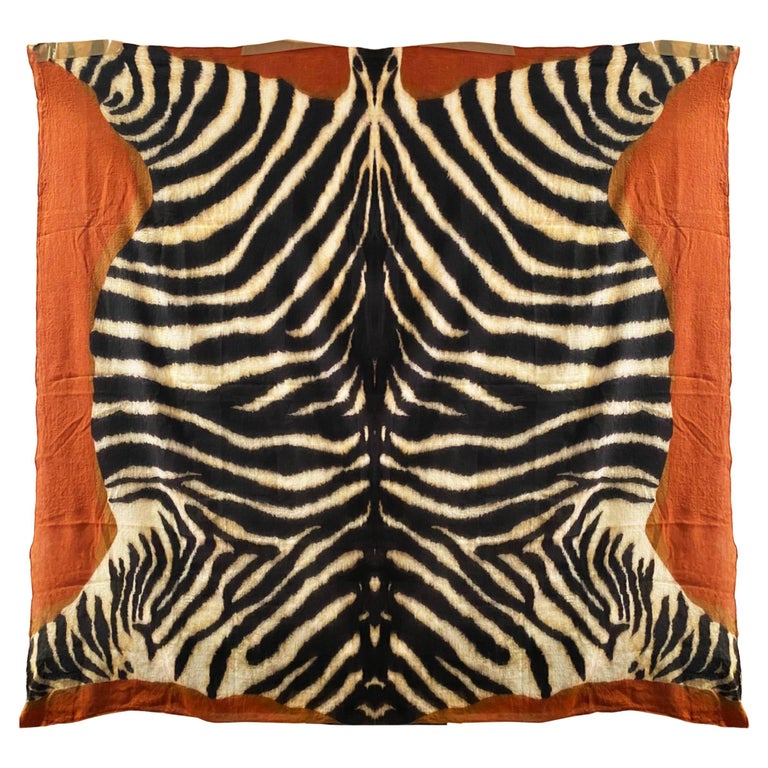 1990s Dolce and Gabbana Large Zebra Print Brown Wool Shawl Scarf For ...