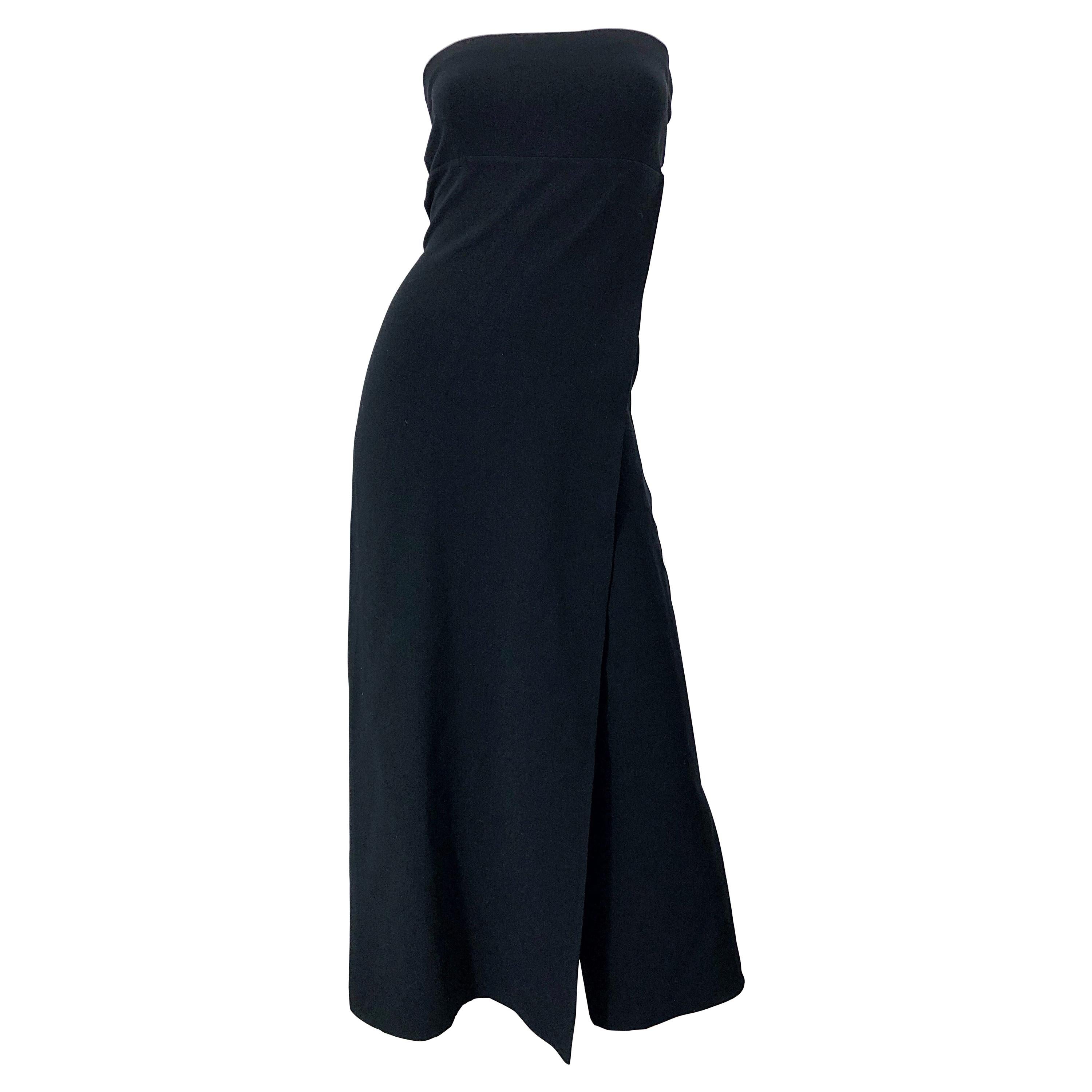 Donna Karan Black Jersey Cocktail Dress For Sale At 1stdibs
