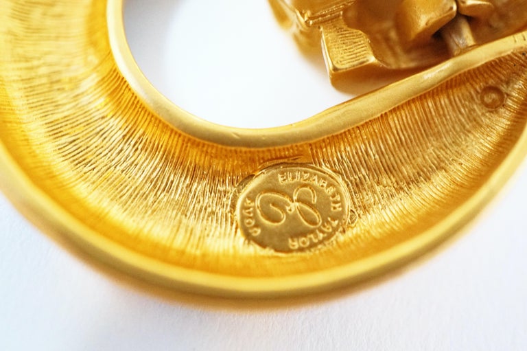 1990s Elizabeth Taylor for Avon Gilt Zebra Bangle and Door Knocker ...