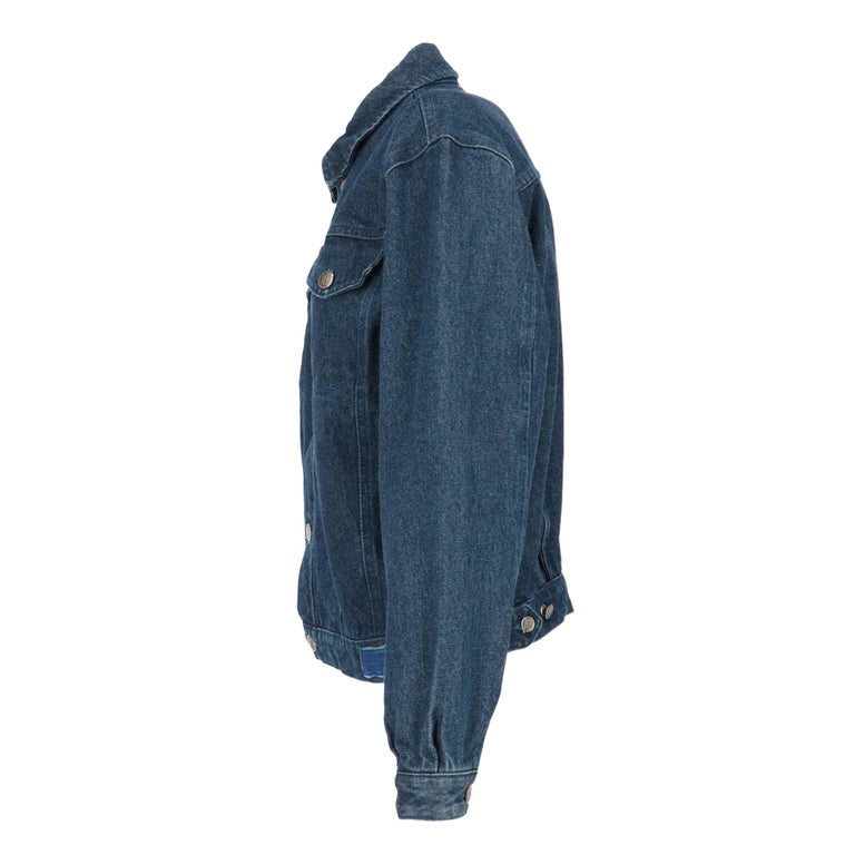 1990s Enrico Coveri Blue Denim Jacket For Sale at 1stDibs