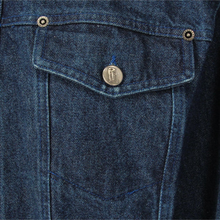1990s Enrico Coveri Blue Denim Jacket at 1stDibs