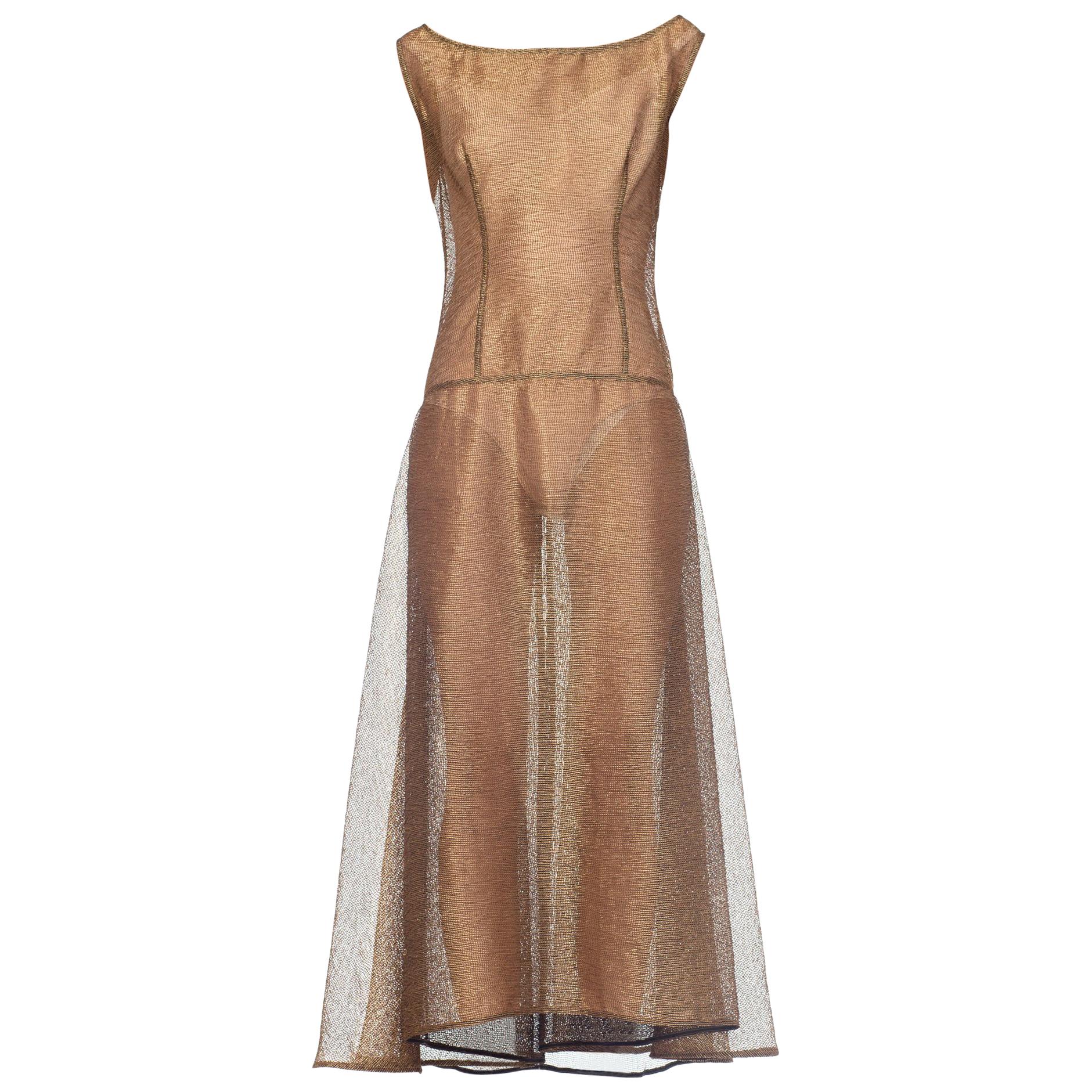 Phenomenal Gold Metal Mesh Dress at 1stDibs | metallic mesh dress, gold ...