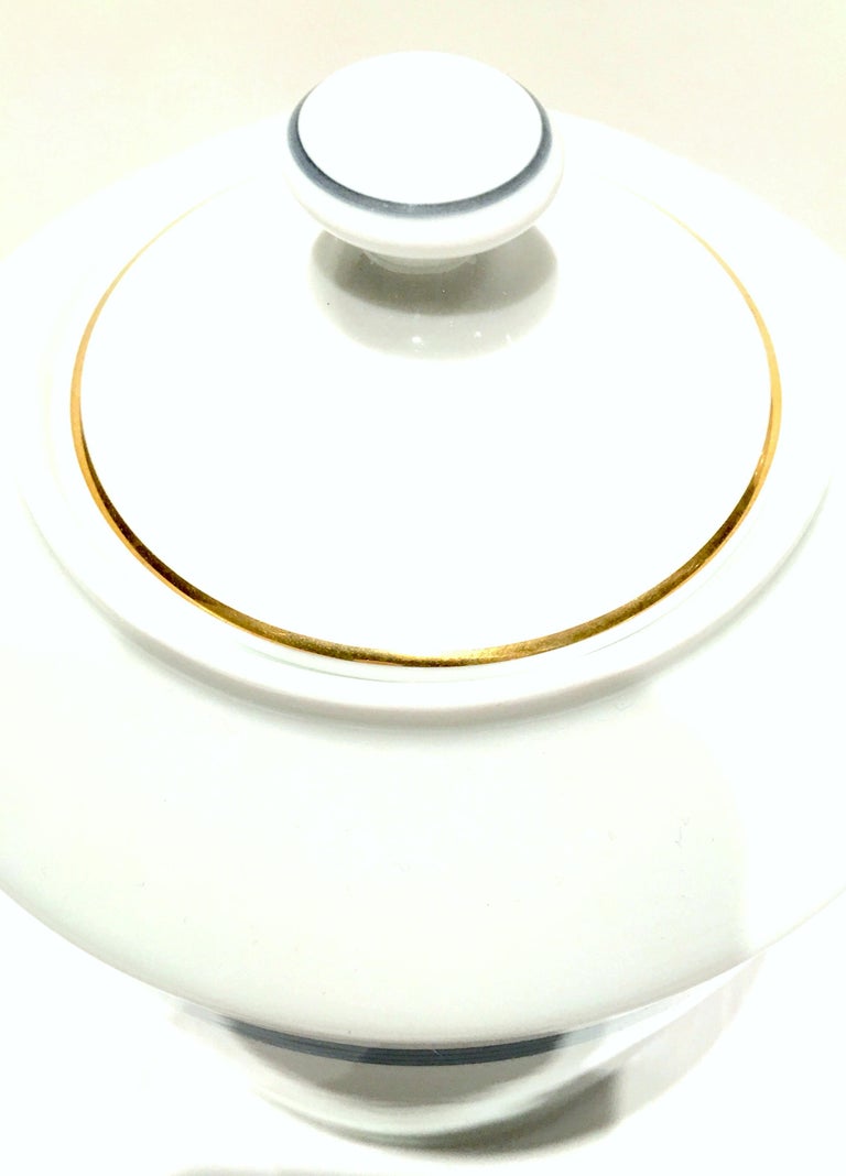 1990s French Limoges and 22-Karat Gold "Iriana Bleu" Tea/Coffee Pot by ...