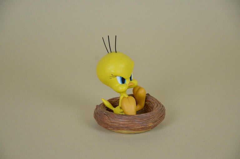 1990s French Vintage Warner Bros Tweety in His Nest Statue by Demons ...