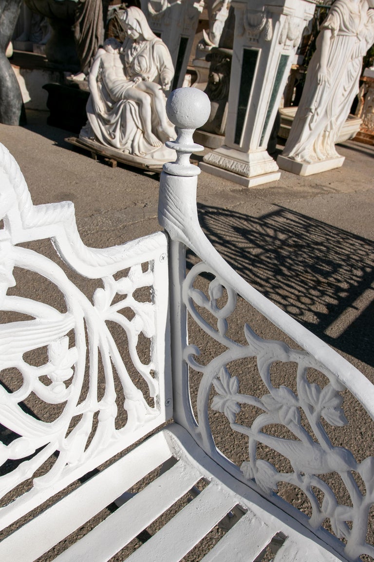 1990s White Iron Garden Bench For Sale at 1stDibs