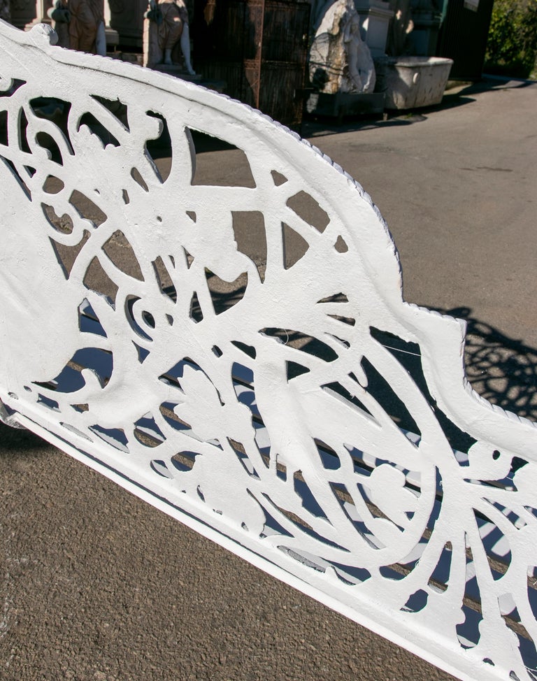 1990s White Iron Garden Bench For Sale at 1stDibs