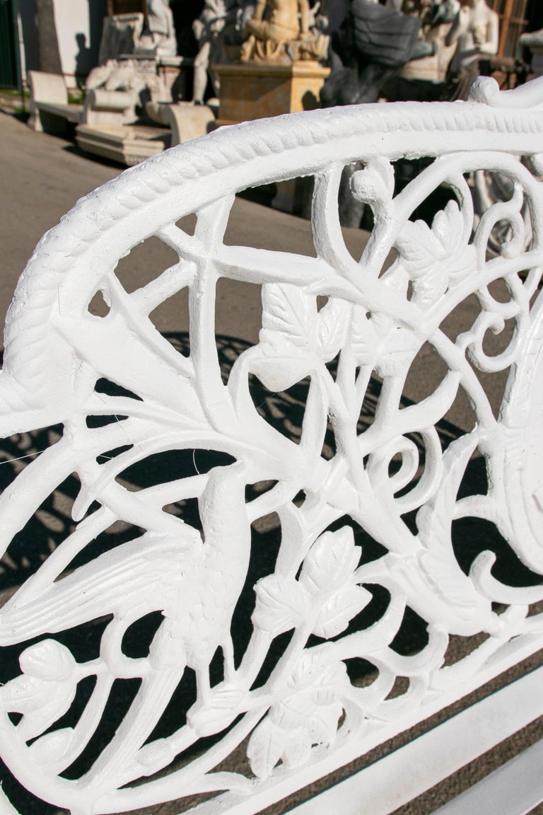 1990s White Iron Garden Bench For Sale at 1stDibs