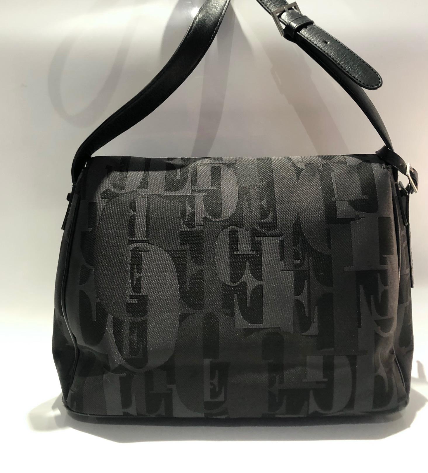 1990s Gianfranco Ferre Logo Print Shoulder Bag For Sale at 1stDibs
