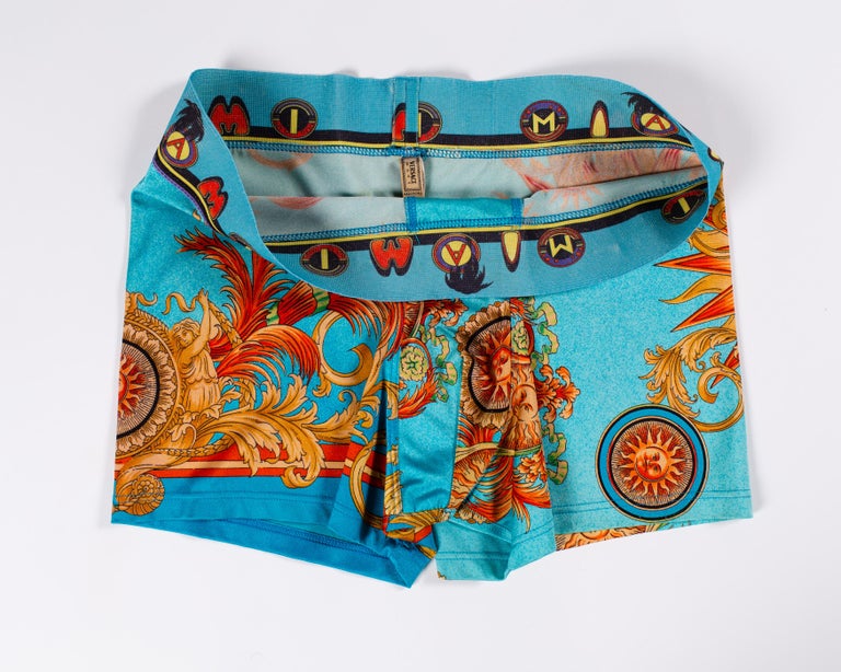 1990S Gianni Versace Aqua Nylon Jersey Men's Miami Beach Collection ...